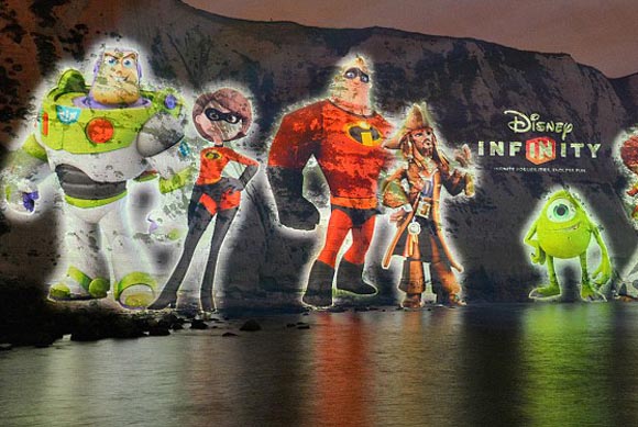 Disney Tags the English Coastline with 260-Feet High Cartoon Characters