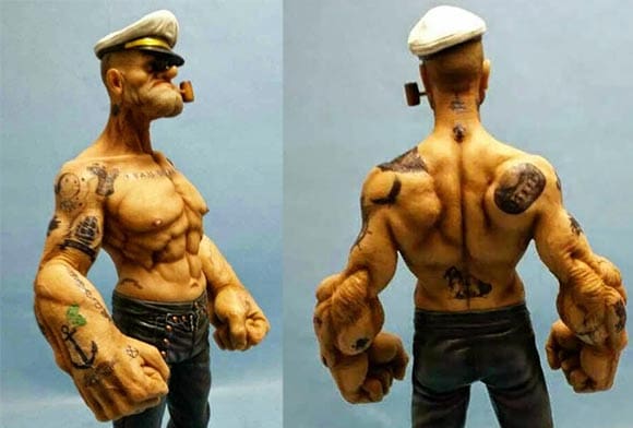 Creepy Hyperreal Popeye Sculpture Can Be Yours For $300
