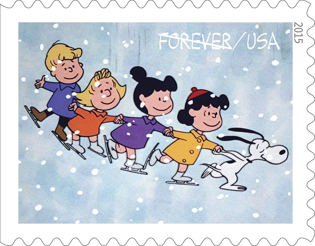 See the New 50th Anniversary 'Charlie Brown Christmas' Stamps