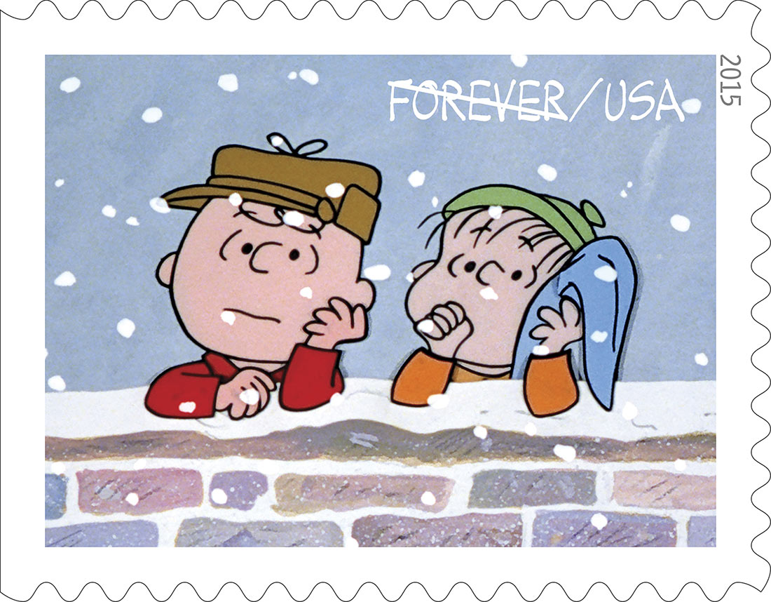 See the New 50th Anniversary 'Charlie Brown Christmas' Stamps